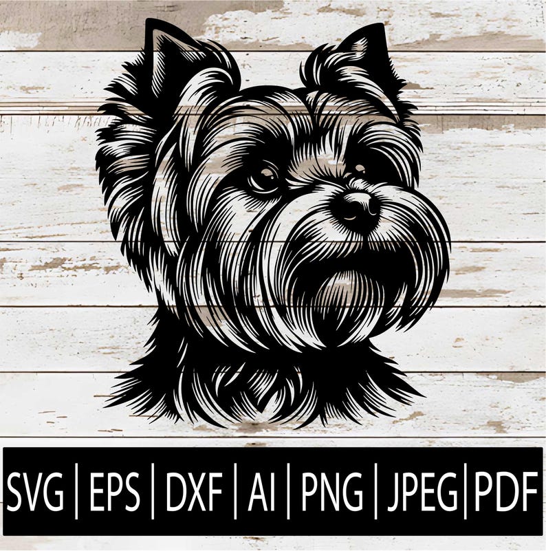 Yorkshire Terrier SVG, Yorkie Face | Yorkie Clipart - Cute Puppy ...