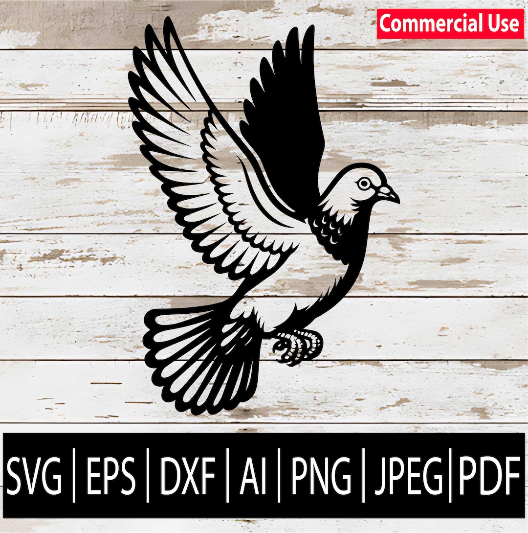 Pigeon Bird SVG | Dove Bird Vector Graphic Art for Cricut, Silhouette ...