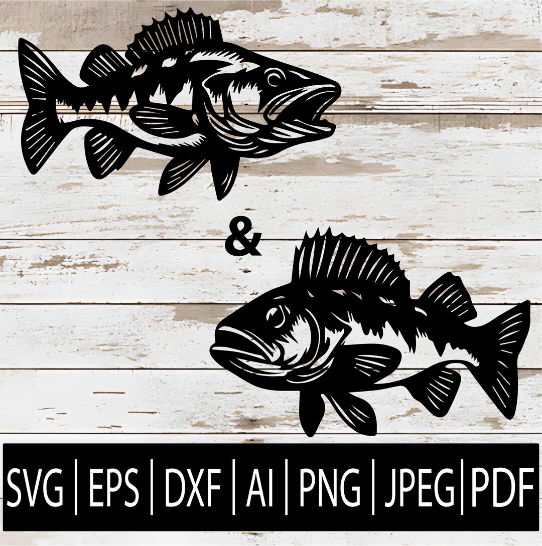 Walleye Fish SVG - Fishing Graphic Design Clipart for Cricut Sub Laser ...