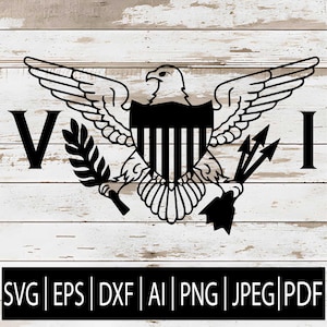 Virgin Islands Flag Crest SVG | US VI Emblem Vector for Cricut ...