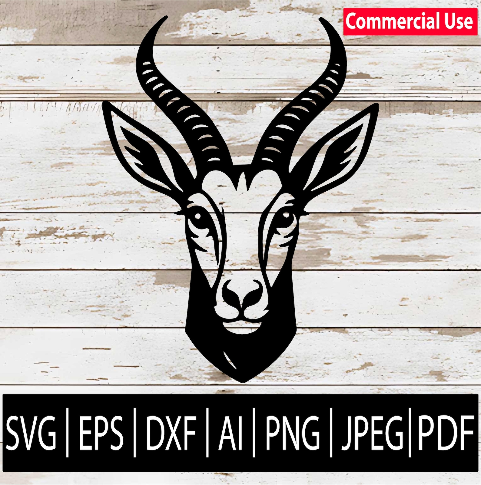 Spring Buk Springbuck Antelope Head SVG | Vector Graphic Art for Cricut ...