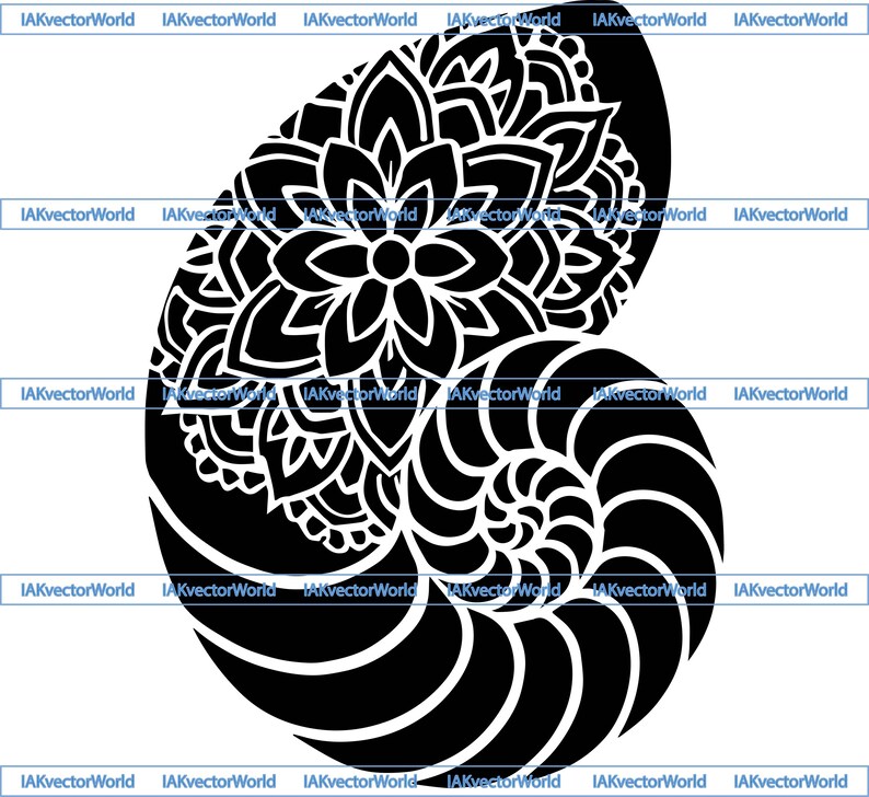Sea Shell Mandala SVG | Beach Coastal Shell Silhouette | Boho Ocean Cut ...