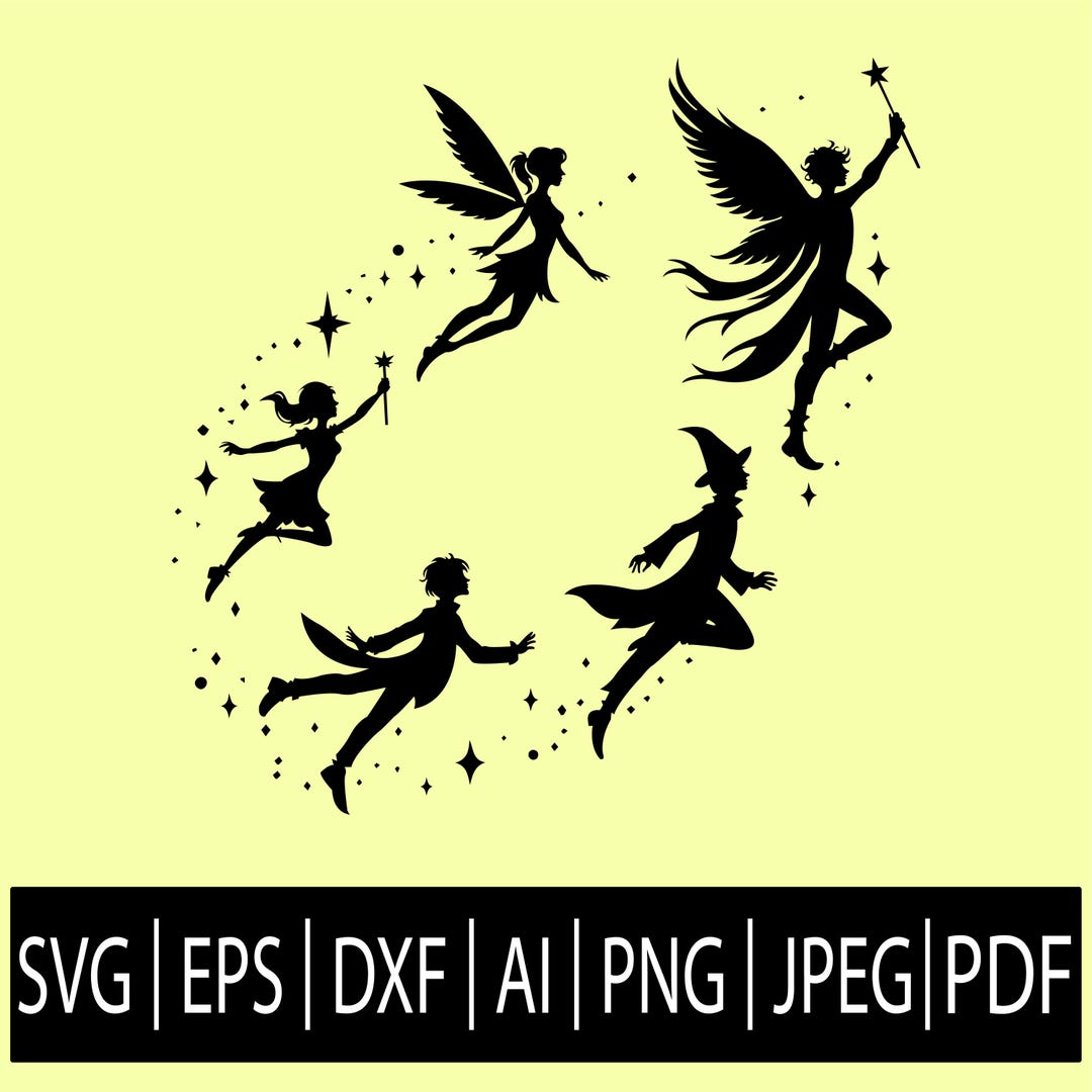 Fantasy Characters in Flight, Fairies and Wizards SVG - Fairies and ...