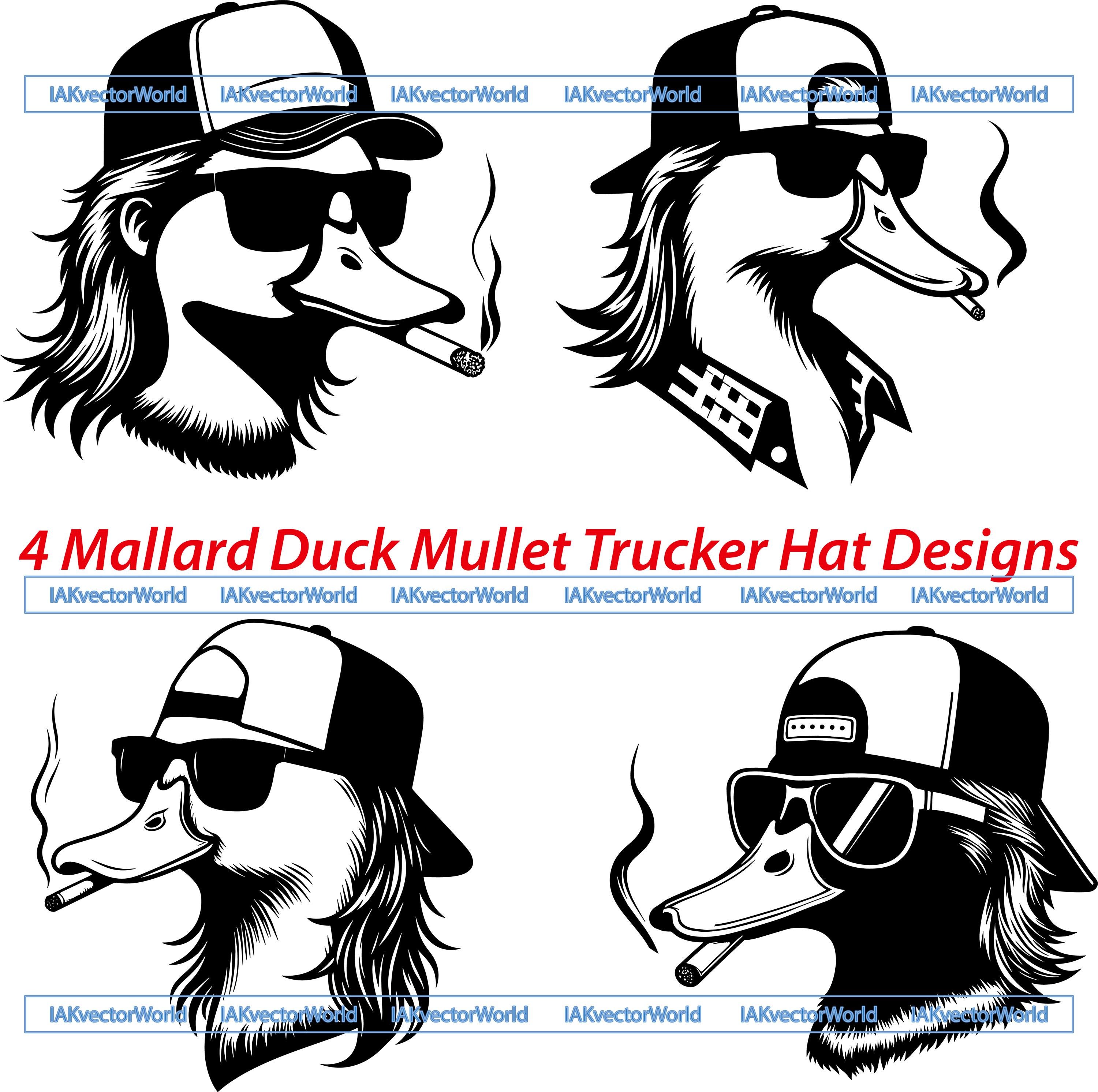 Mallard Duck Mullet Trucker Hat SVG Bundle | Svg Eps Png Jpg Dxf Ai Pdf ...