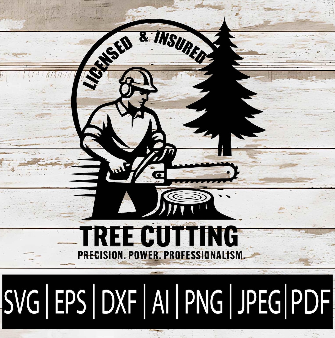 Tree Cutting Service Logo SVG | Lumberjack Tree Removal Business Logo ...