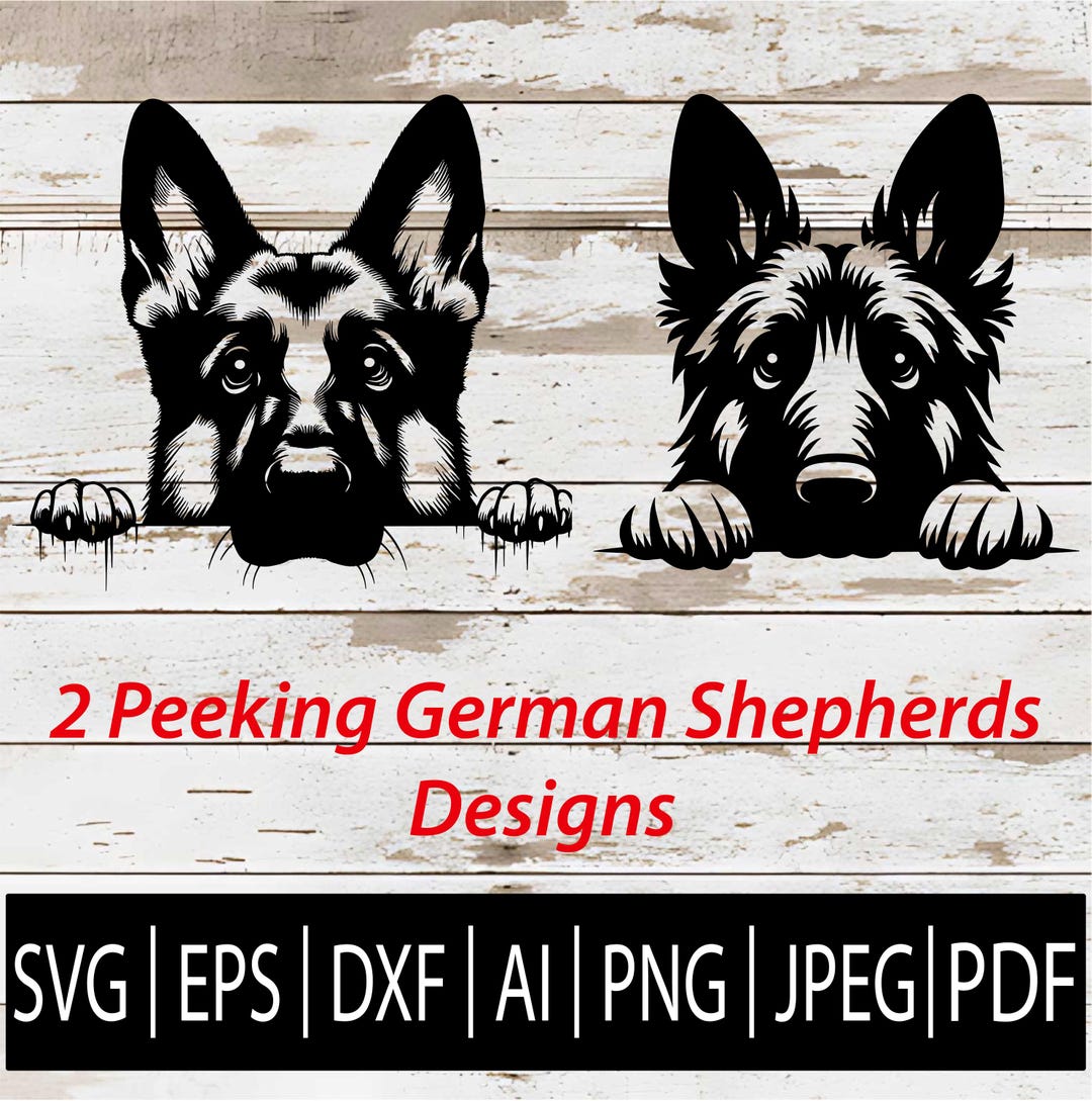 Peeking German Shepherd SVG | Eps Png Jpg Dxf Ai Pdf | Vector Graphic ...
