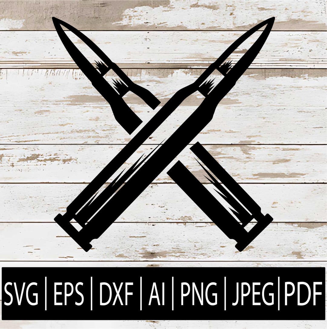 Crossed Bullets SVG | Tactical Ammo Clipart Designs for Cricut ...