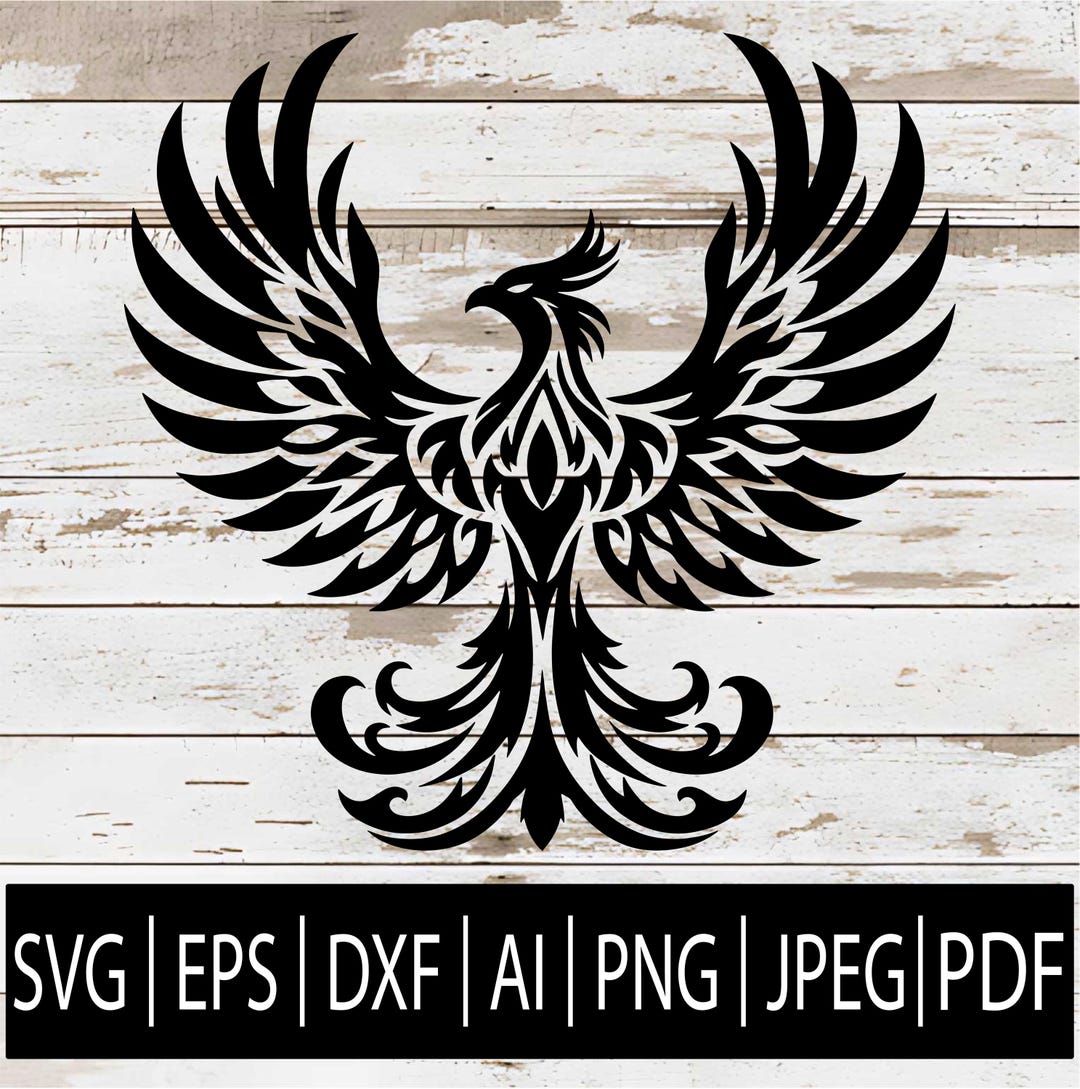 Tribal Phoenix SVG | Firebird Tattoo Vector | Phoenix Logo Design Svg ...