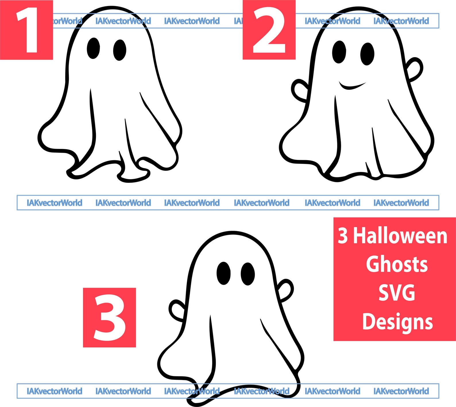 Ghost SVG Bundle | Spooky & Cute Halloween Ghosts Clipart | Boo ...