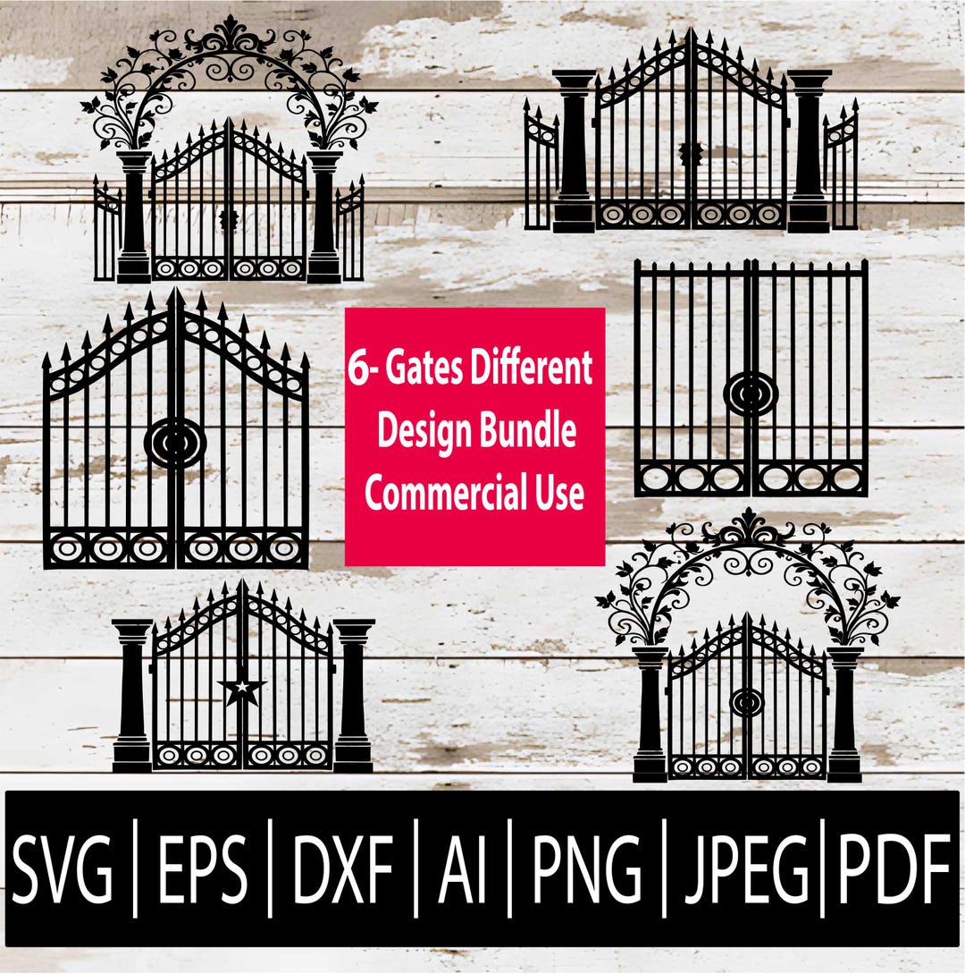 Gate SVG Bundle | Decorative Fence Clipart for Cricut, Laser Cutting ...
