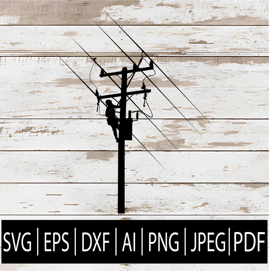 Lineman Silhouette SVG | Electrical Worker Clipart for Cricut Laser Sub ...