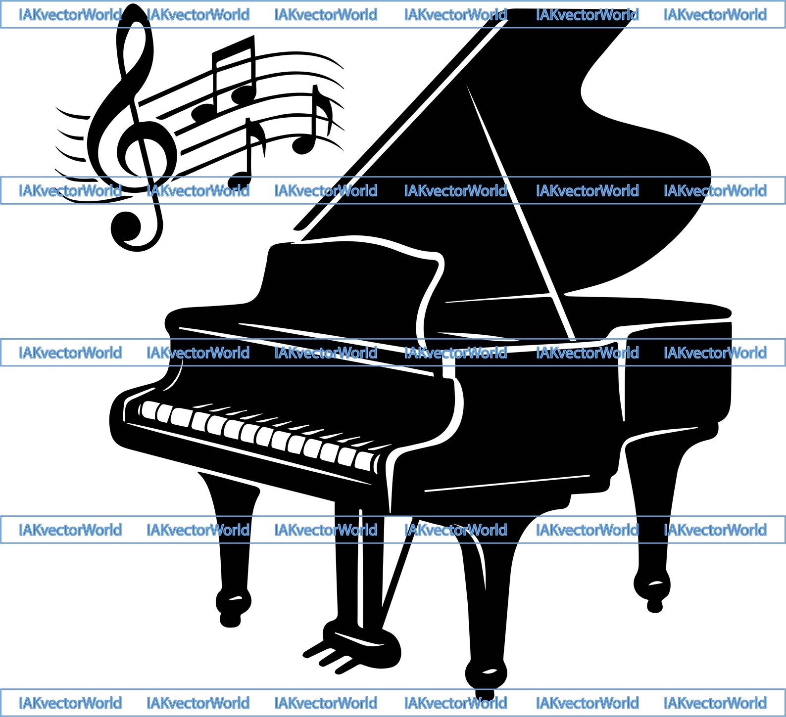 Grand Piano SVG | Music Notes & Treble Clef Silhouette | Musical ...