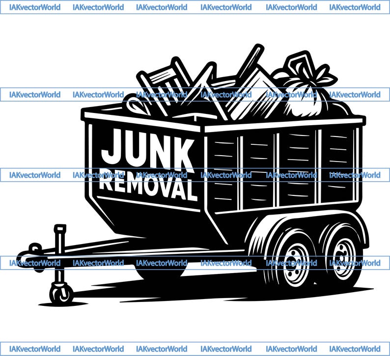 Junk Removal Logo SVG | Hauling Trash Business Service Clipart | Waste ...