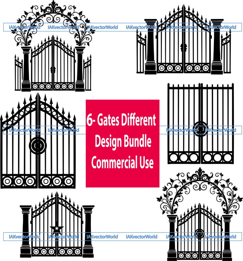 Gate SVG Bundle | Decorative Fence Clipart for Cricut, Laser Cutting ...