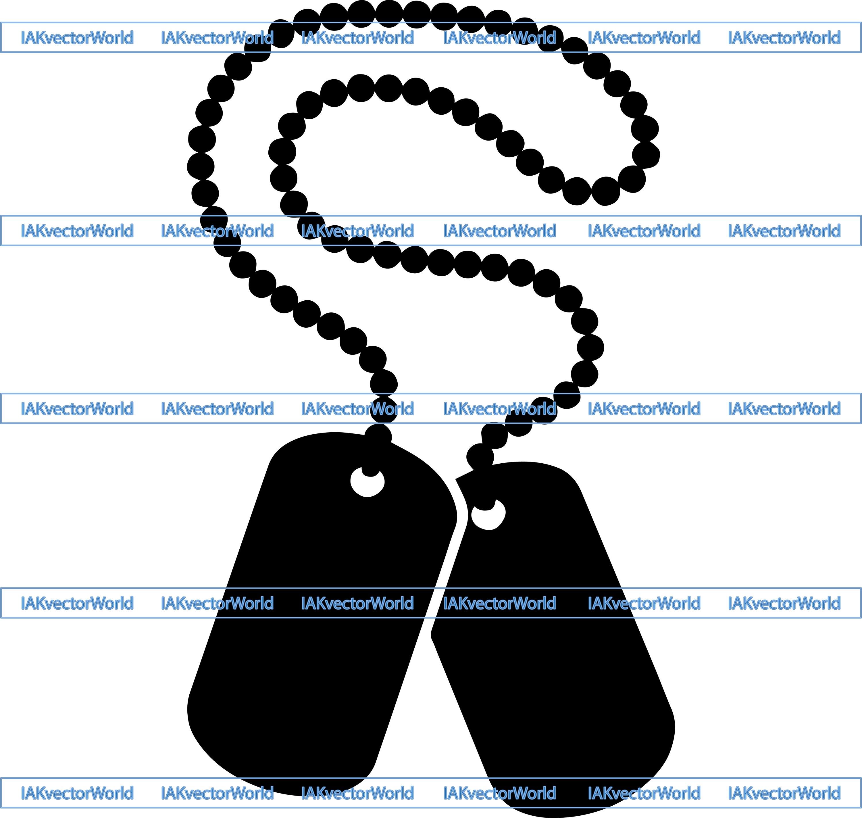 Dog Tags Silhouette SVG | Military ID Tag Vector Graphic Files for ...