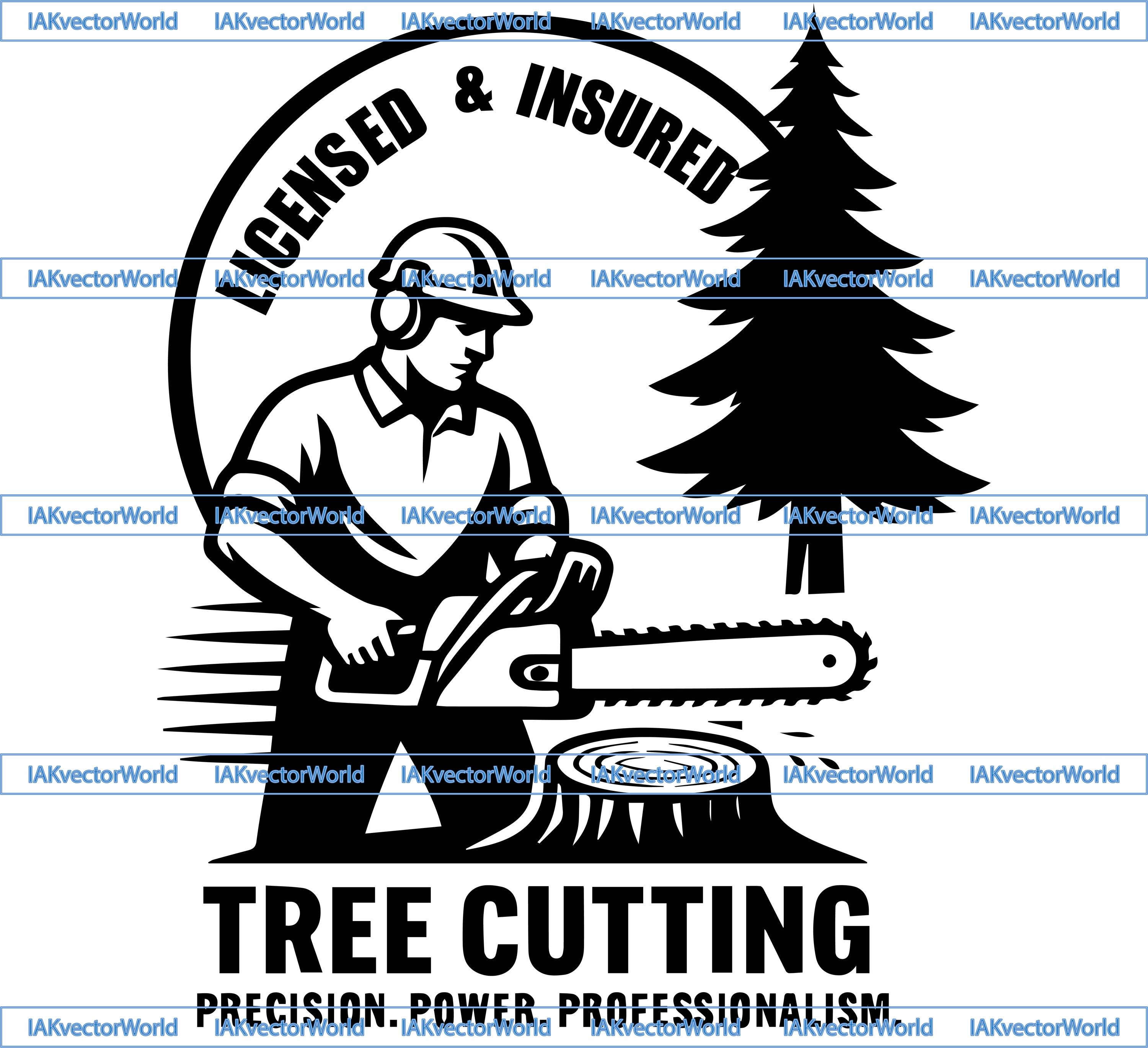 Tree Cutting Service Logo SVG | Lumberjack Tree Removal Business Logo ...