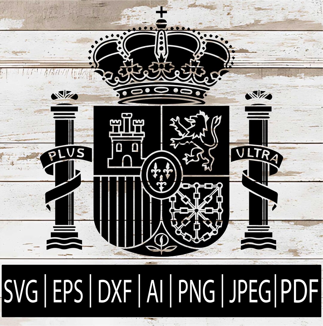 Spanish Coat of Arms SVG | Spanish National Flag Crest Silhouette ...