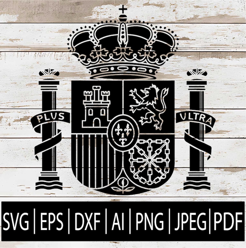 Spanish Coat of Arms SVG | Spanish National Flag Crest Silhouette ...
