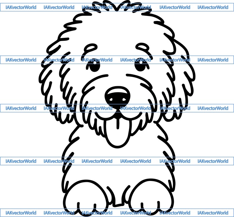 Goldendoodle Minimal Line Art SVG | Doodle Dog One Line Drawing ...
