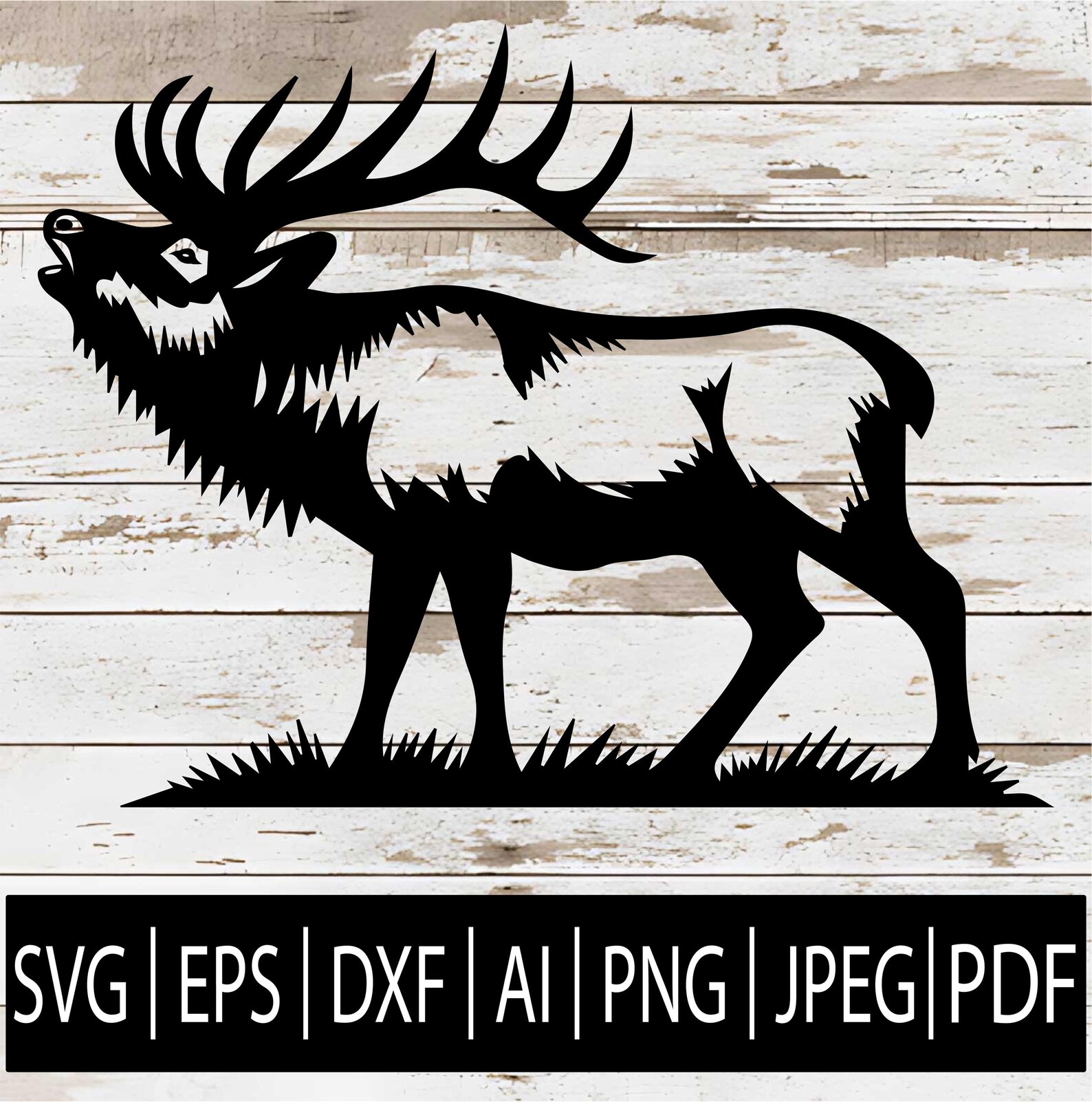 Elk SVG Design | Elk Bugle Design Wilderness Animal Clipart for Cricut ...