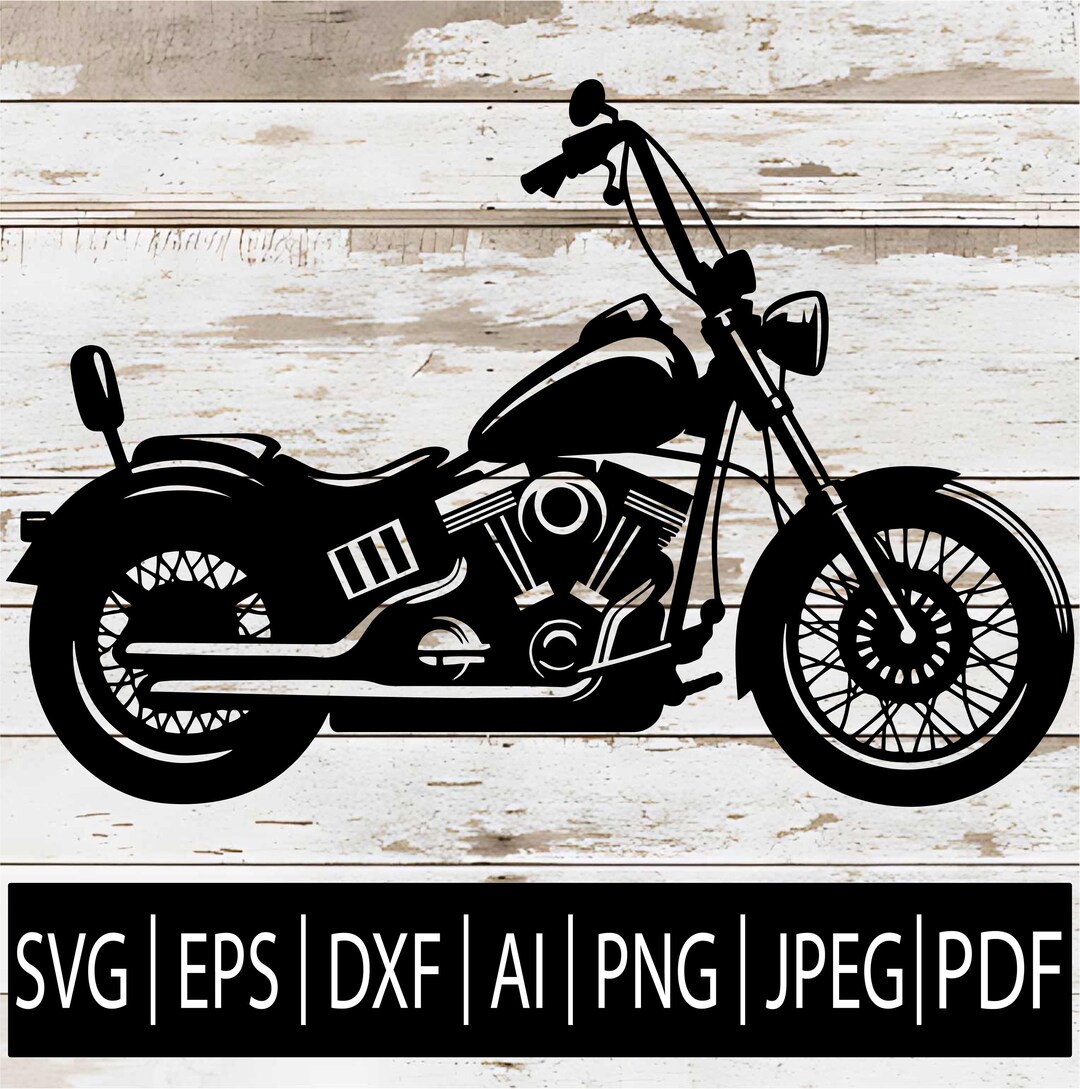 Chopper Motorcycle SVG | Biker Clipart | Vintage Bike Vector | Svg, Eps ...