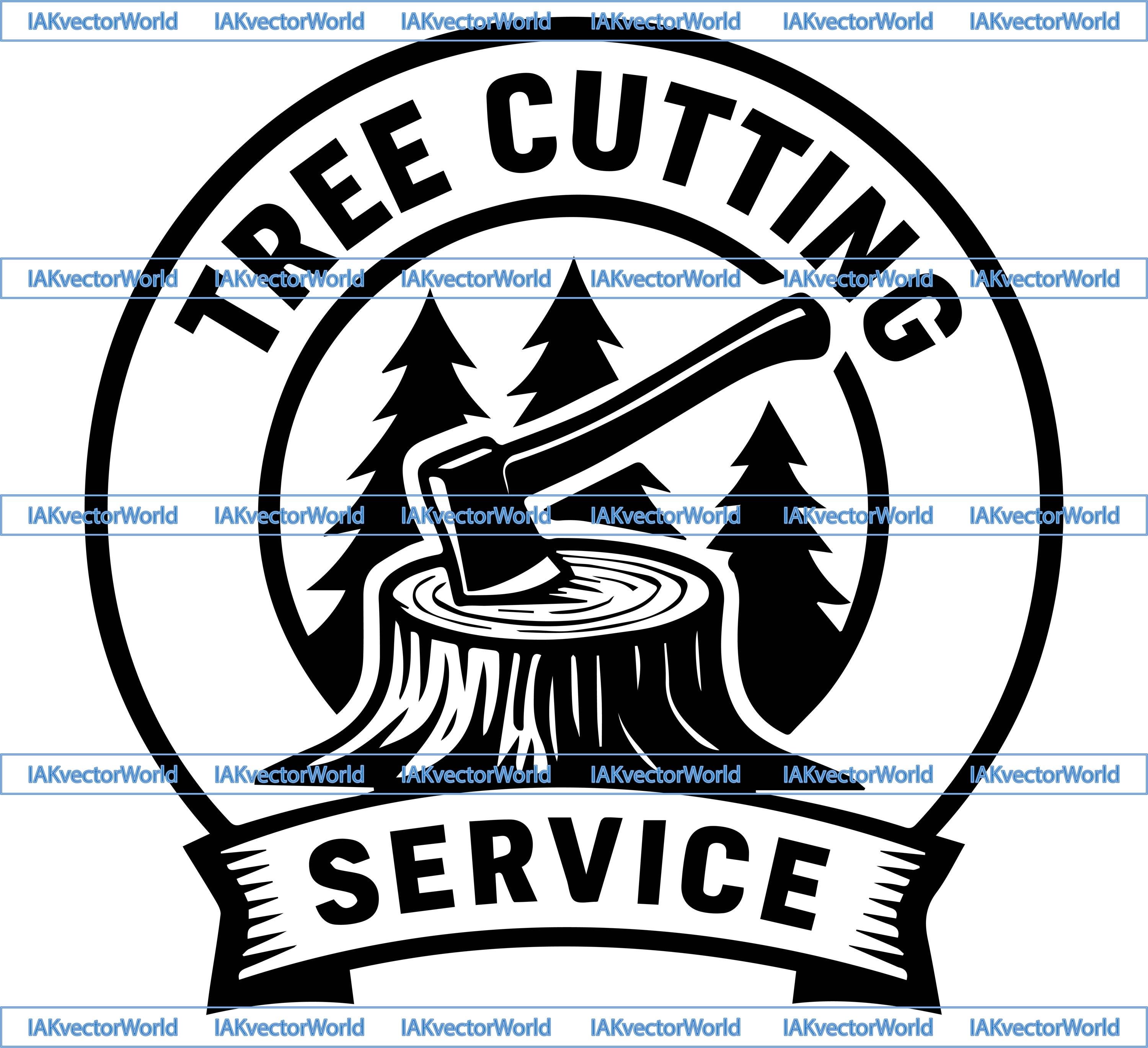 Tree Cutting Service Logo SVG | Lumberjack Tree Removal Business Logo ...