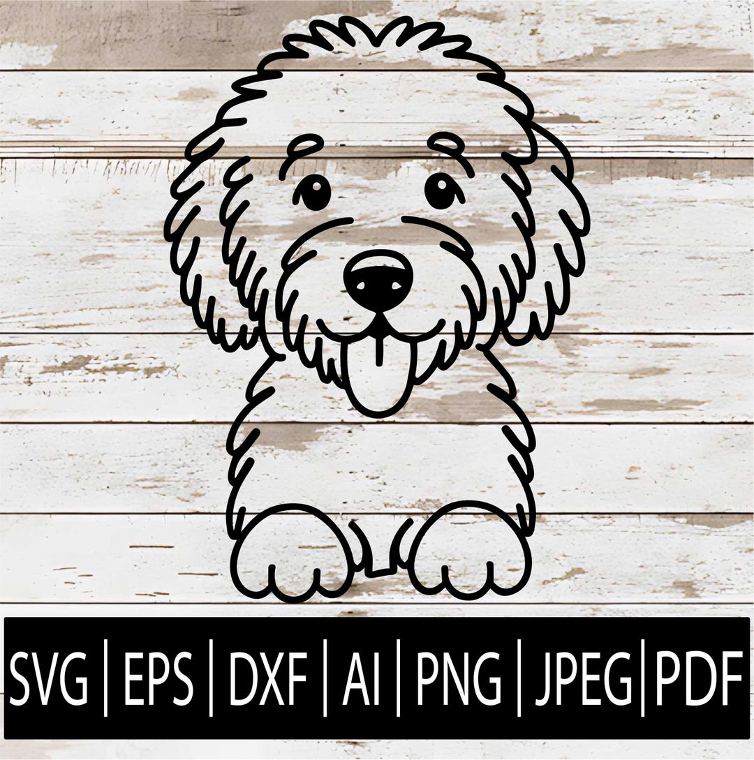 Goldendoodle Minimal Line Art SVG | Doodle Dog One Line Drawing ...