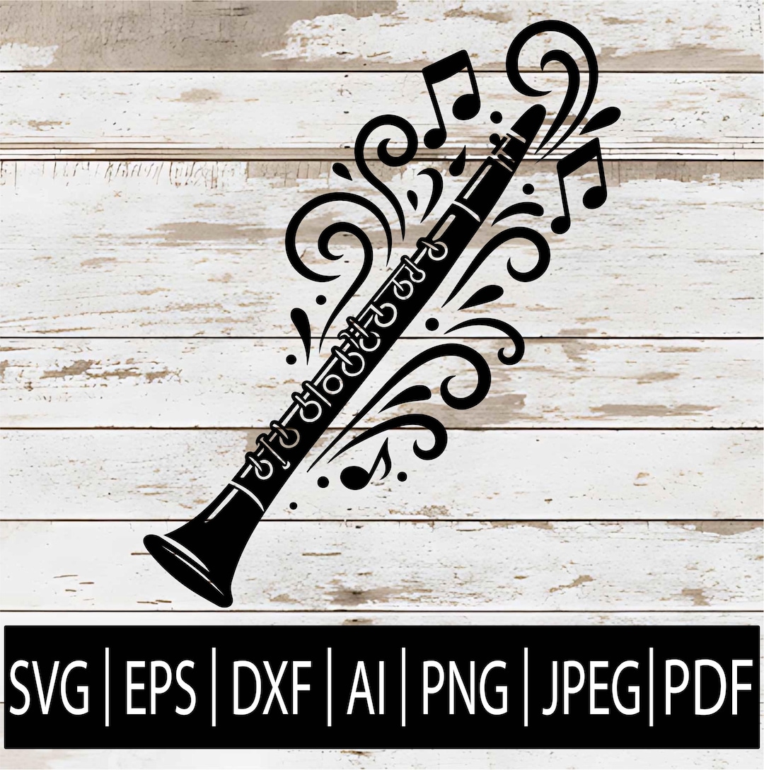 Clarinet SVG | Clarinet Silhouette | Clarinet Clipart Cut File for ...