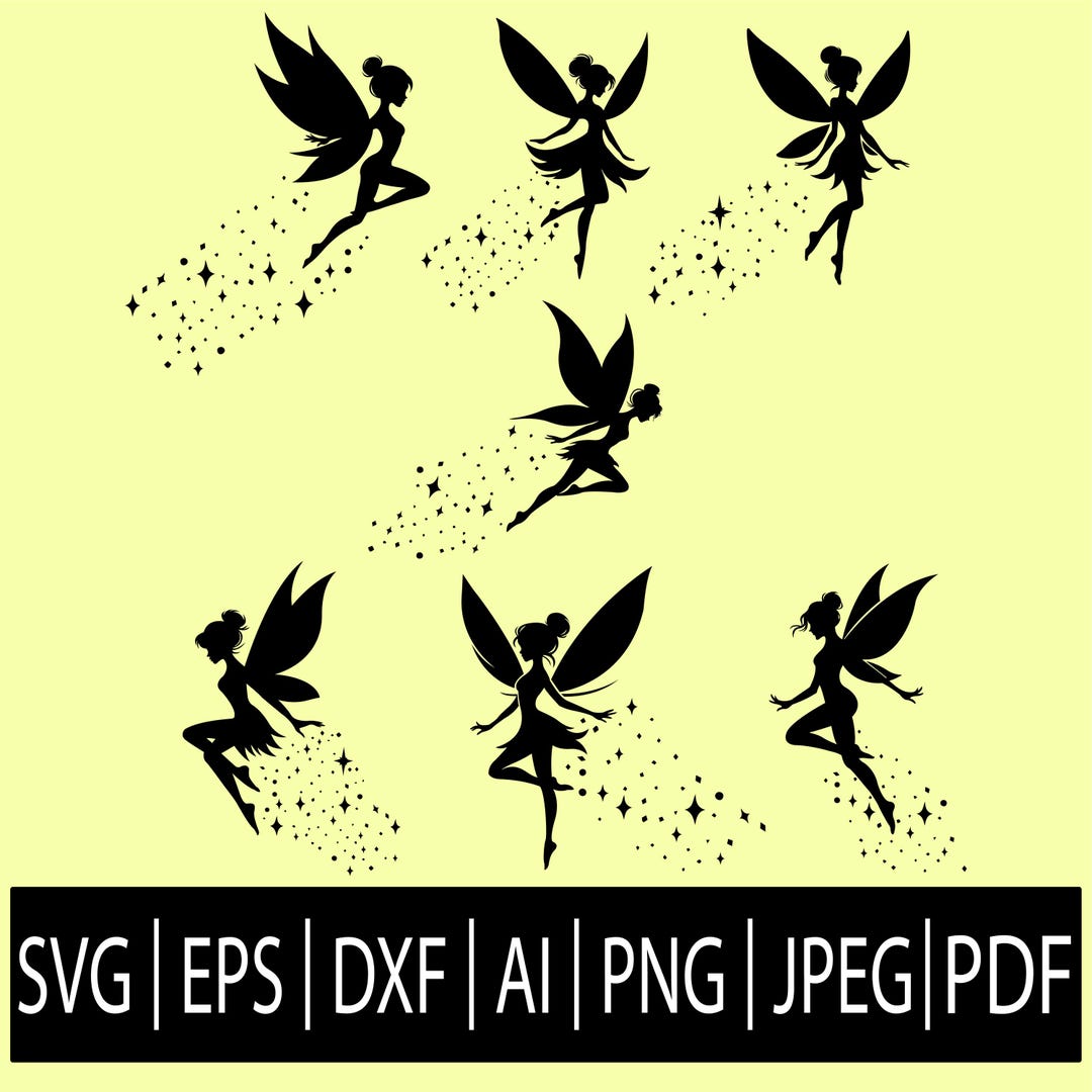 Bundle of Fairy SVG, Tooth Fairy, Magic Fairy Silhouette, Icon, Logo ...