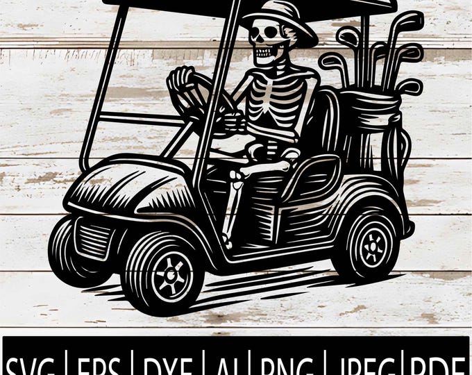Skeleton Golf Cart Premium SVG for DIY Crafts and Project | Skull ...