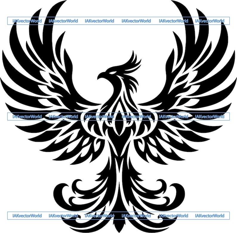 Tribal Phoenix SVG | Firebird Tattoo Vector | Phoenix Logo Design Svg ...