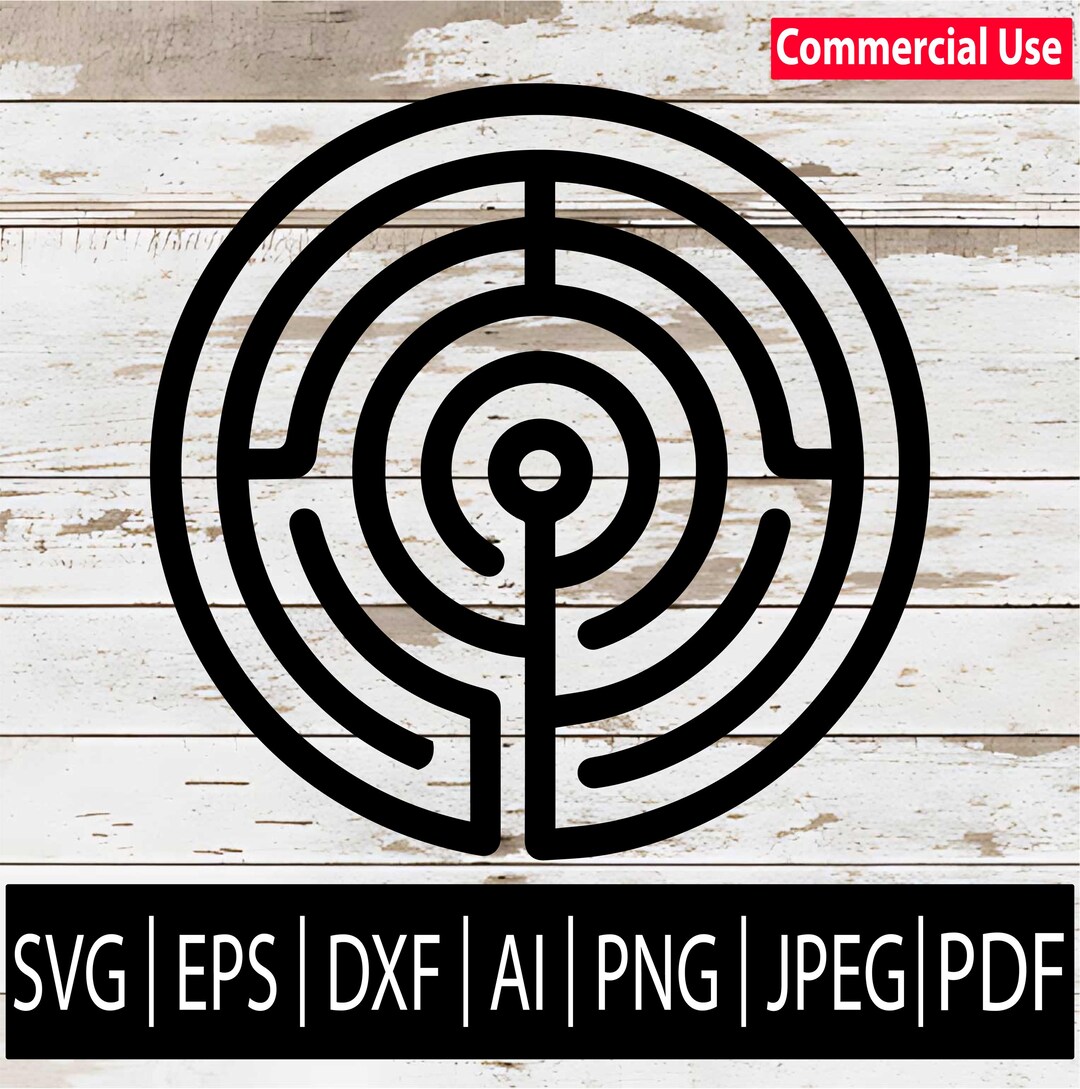 Round Maze SVG Design | Labyrinth Puzzle Vector Graphic Art for Cricut ...