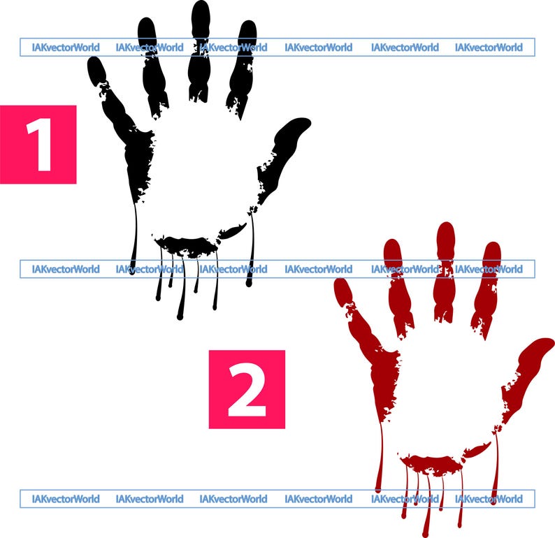 Bloody Handprint Svgs - Horror Dripping Hand Silhouette - Halloween ...