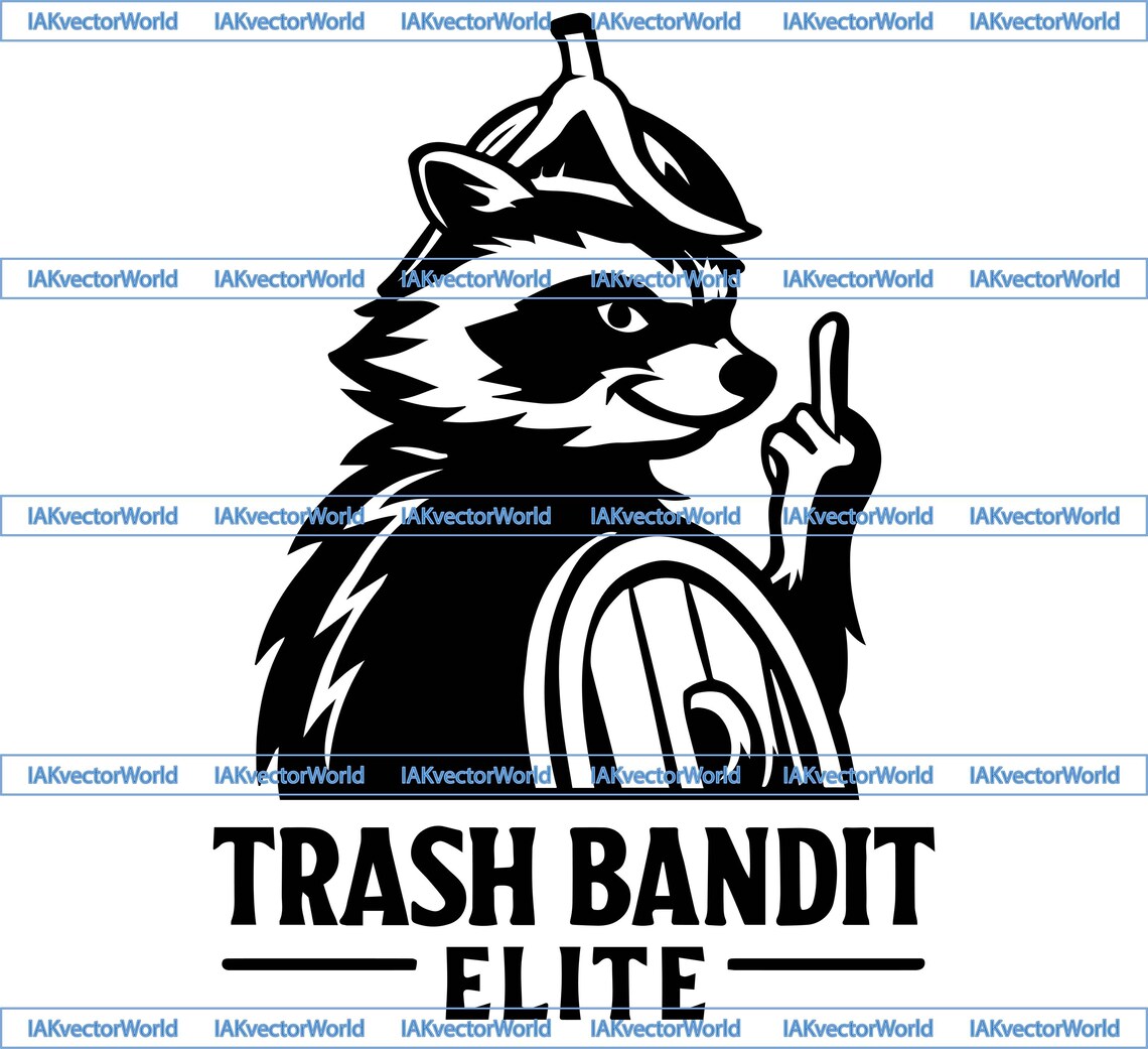 Trash Bandit SVG | Funny Raccoon Middle Finger Clipart | Rebel Animal ...
