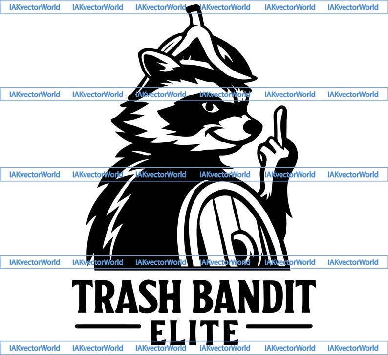 Trash Bandit SVG | Funny Raccoon Middle Finger Clipart | Rebel Animal ...