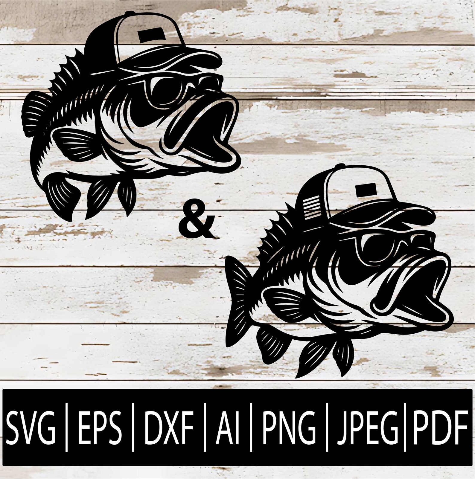 Largemouth Bass Mullet Trucker Hat SVG Bundle | 2 Funny Redneck Fishes ...