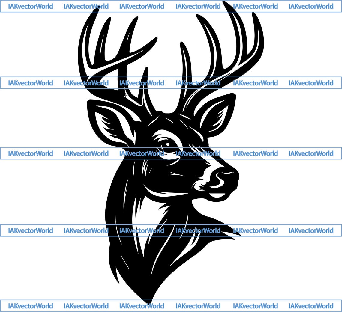 Buck/deer Head SVG | White Tailed Buck Mount Design Clipart for Cricut ...