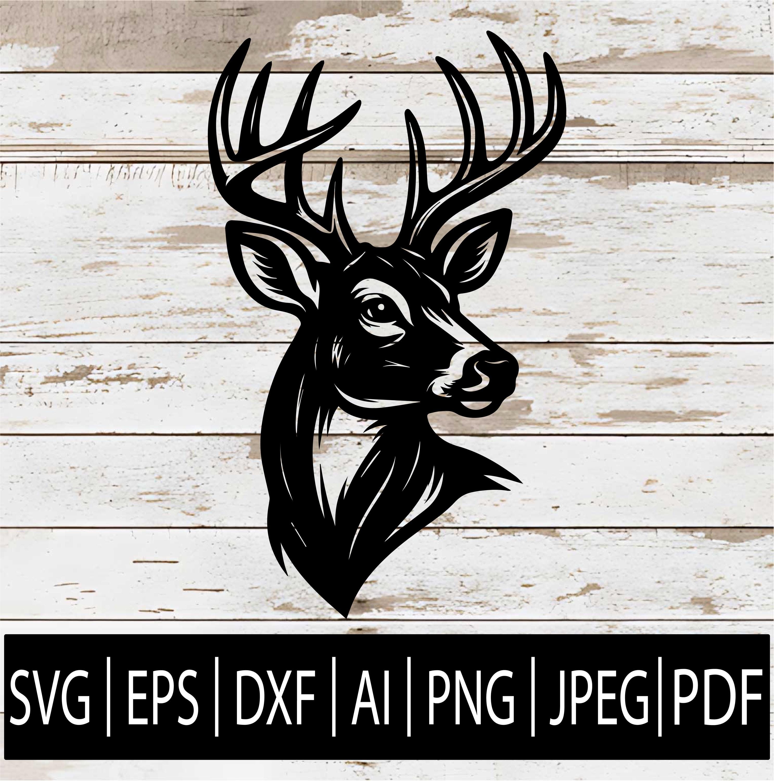 Buck/deer Head SVG | White Tailed Buck Mount Design Clipart for Cricut ...