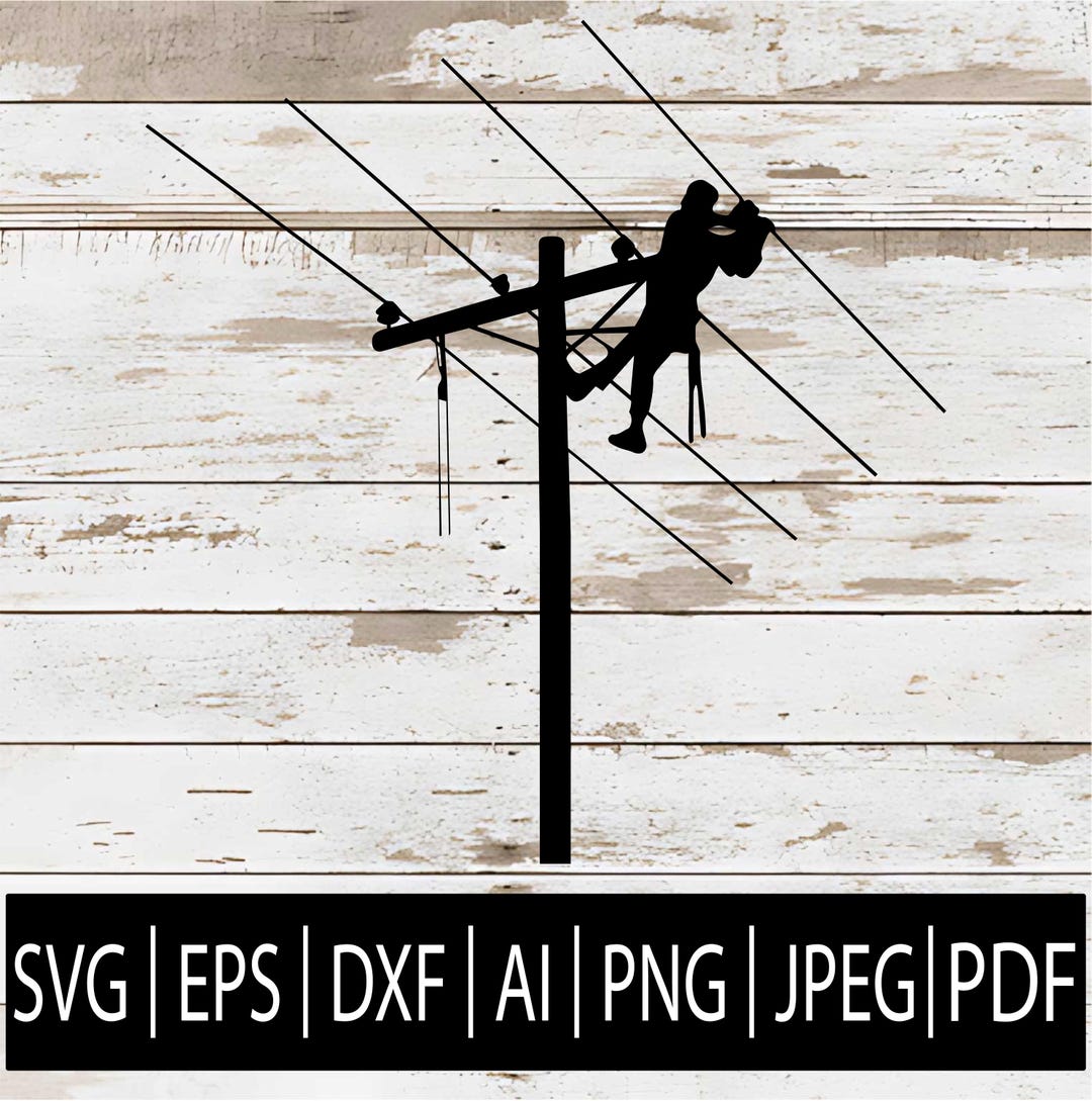 Lineman Silhouette SVG | Electrical Worker Clipart for Cricut Laser Sub ...