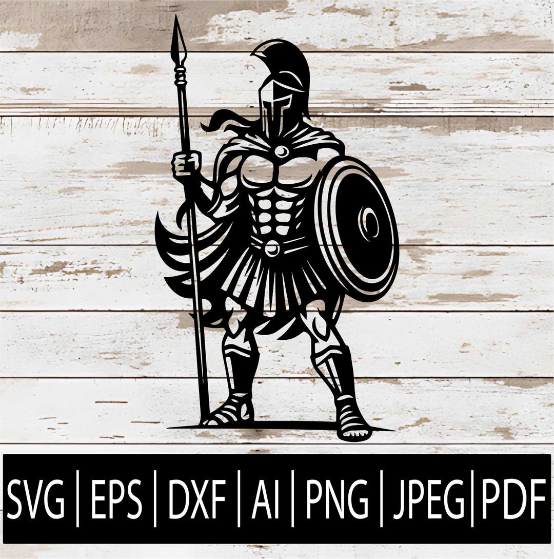 Spartan Warrior SVG | Greek Hoplite Design | Ancient Warrior Clipart ...