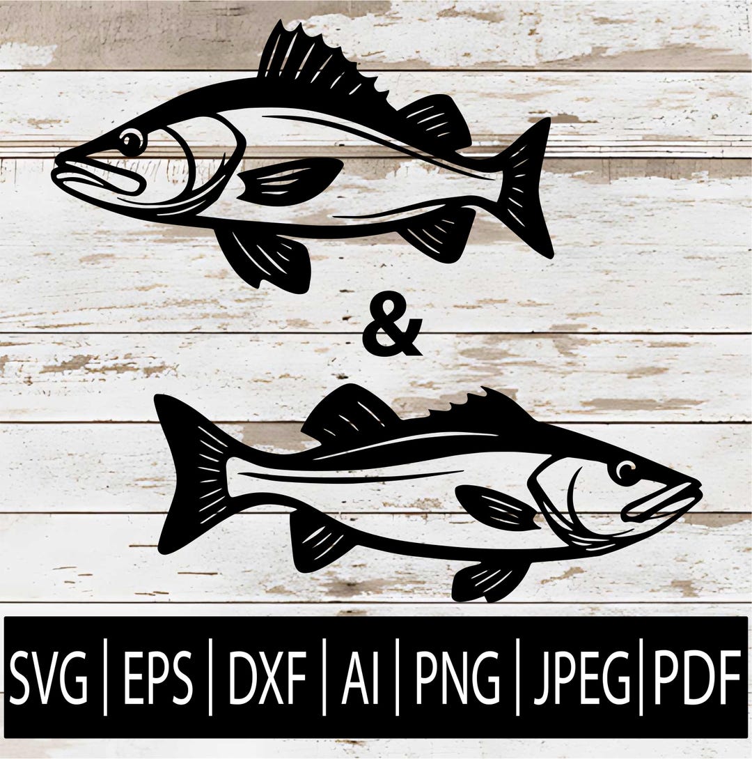 Snook Fish SVG Bundle | Saltwater Fishing Coastal Angler Silhouette ...