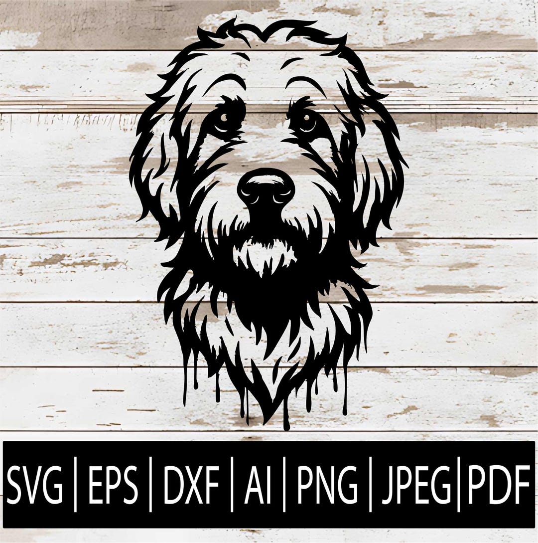 Goldendoodle Head SVG | Doodle Dog Face Design | Floppy Ears Teddy Bear ...