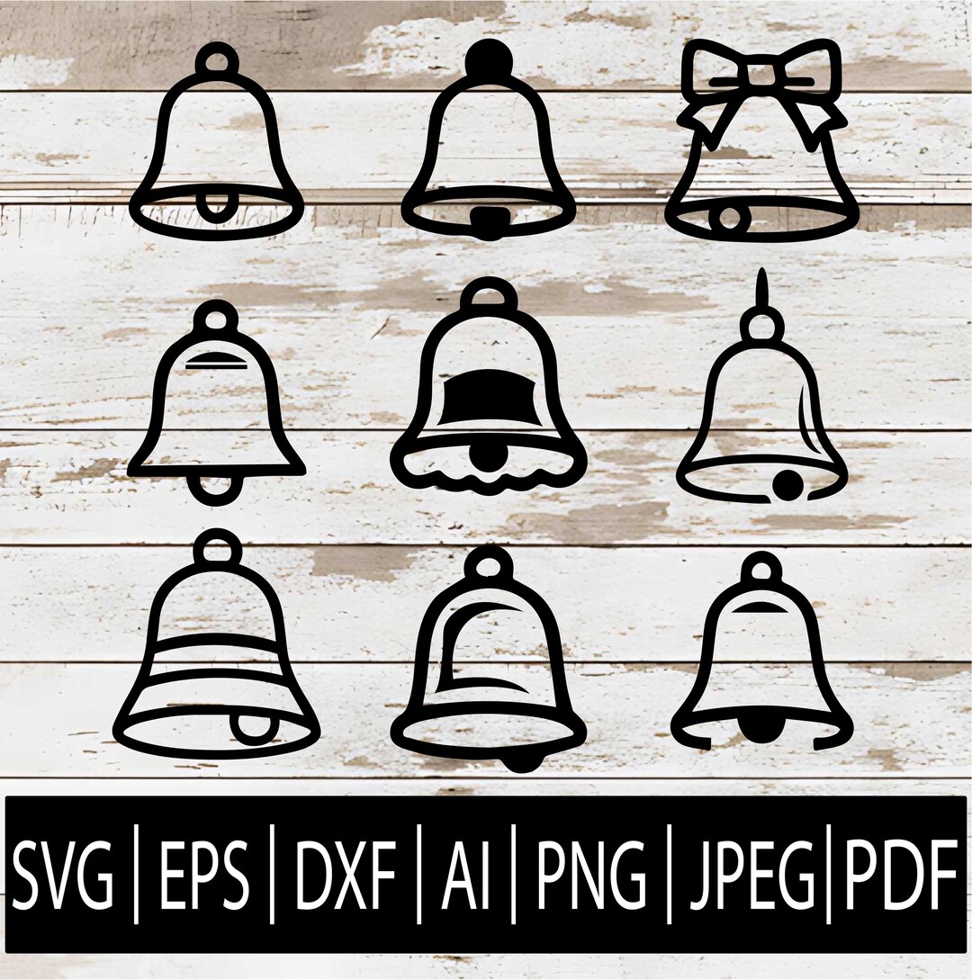 Bell Outline SVG Bundle | 9 Simple Ghanta Bell Clipart for Cricut ...