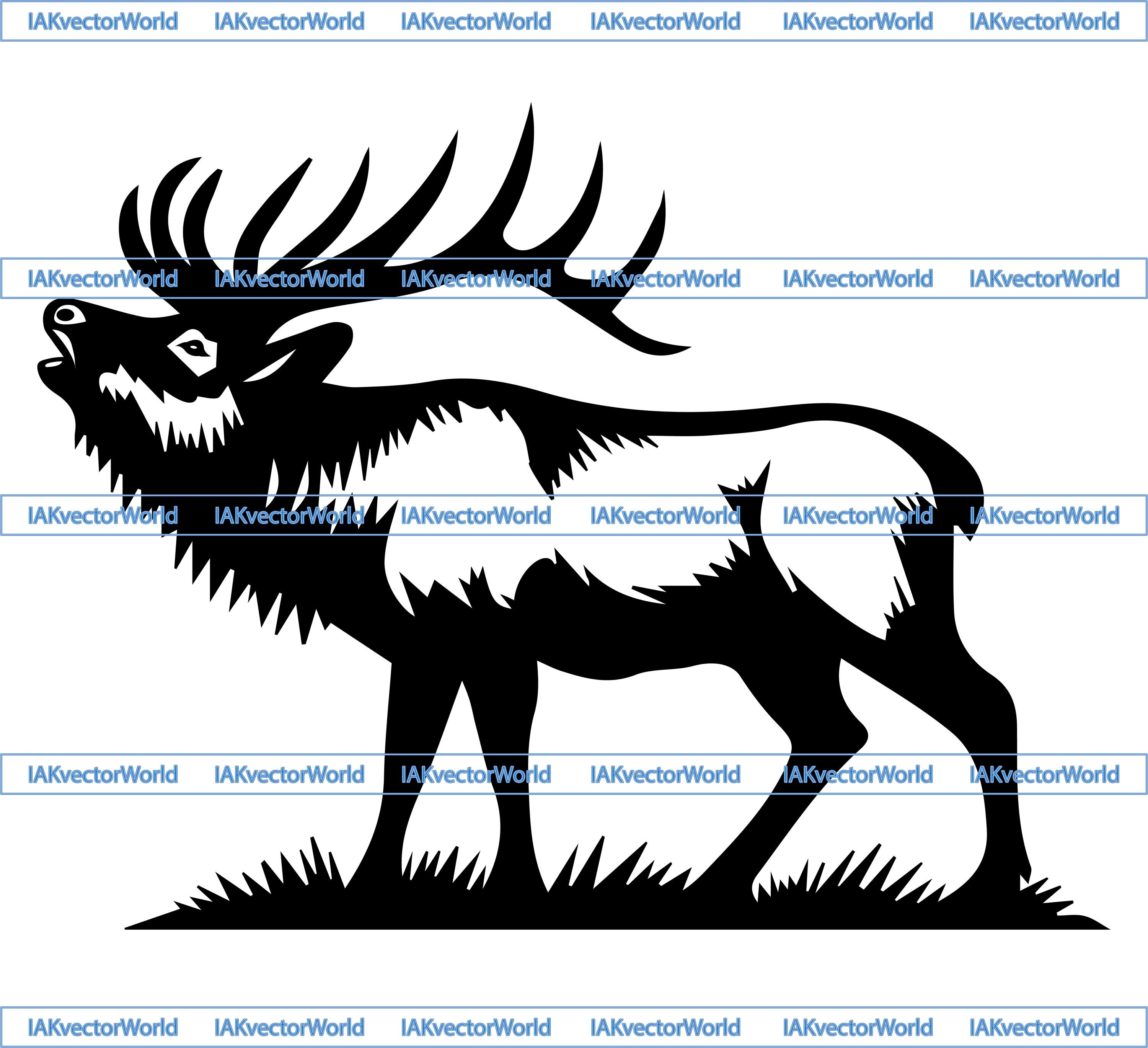 Elk SVG Design | Elk Bugle Design Wilderness Animal Clipart for Cricut ...