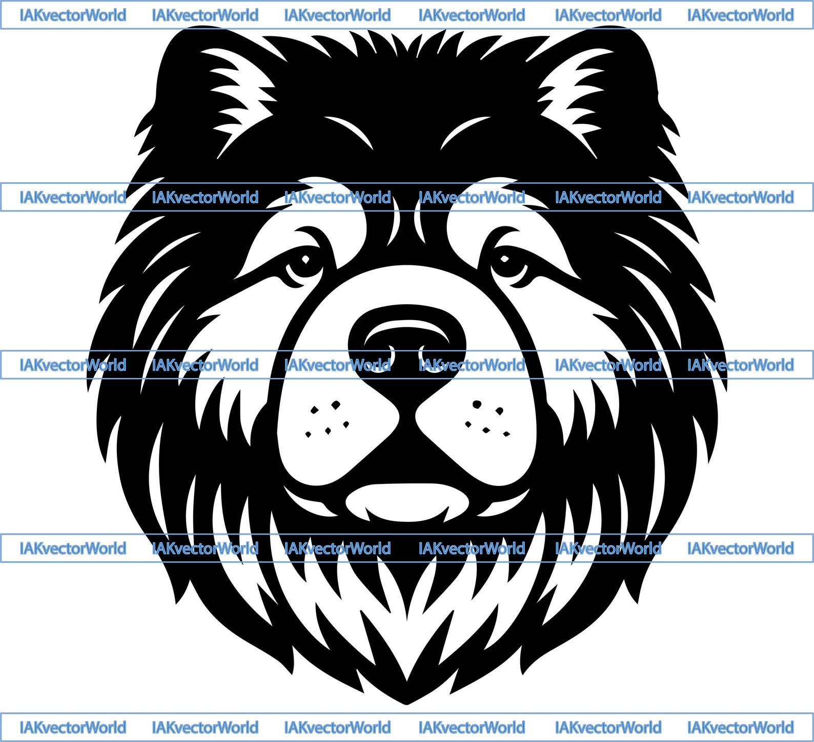 Chow Chow Dog Head SVG | Fluffy Dog Clipart for Cricut Silhouette ...