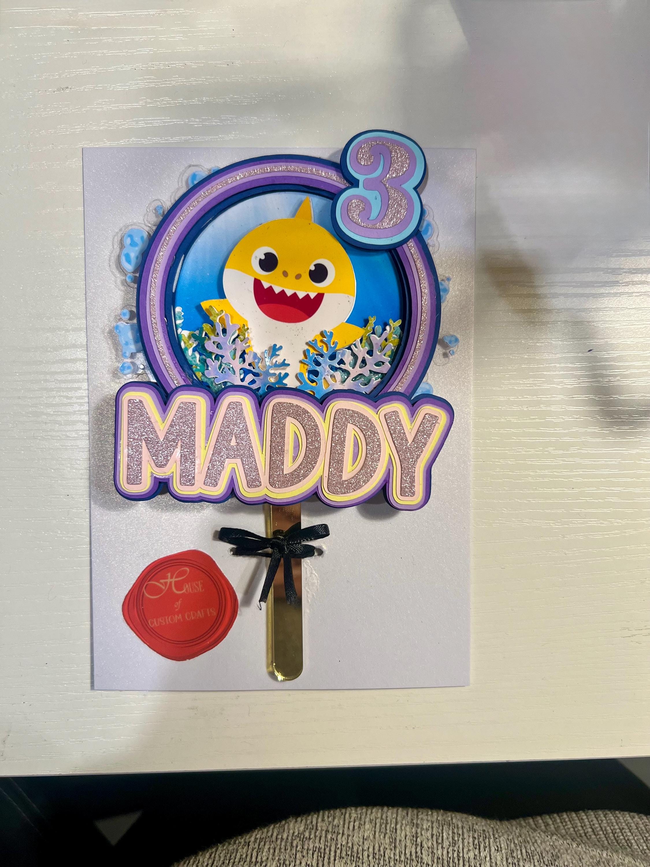 Custom Baby Shark Cake Topper, Birthday Cake Decoration, Kids ...