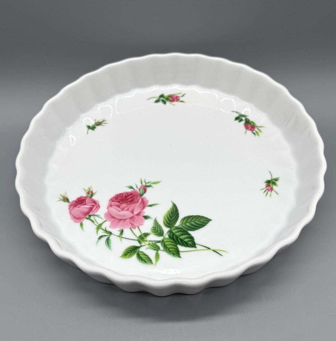 Vintage Christineholm Rose Pattern Porcelain Quiche/tart Baking Dish - Etsy