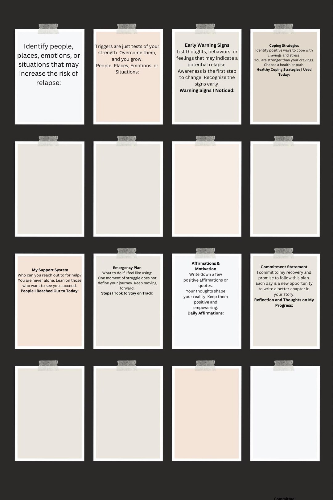 Relapse Prevention Worksheet Instant Download for Recovery & Sobriety ...