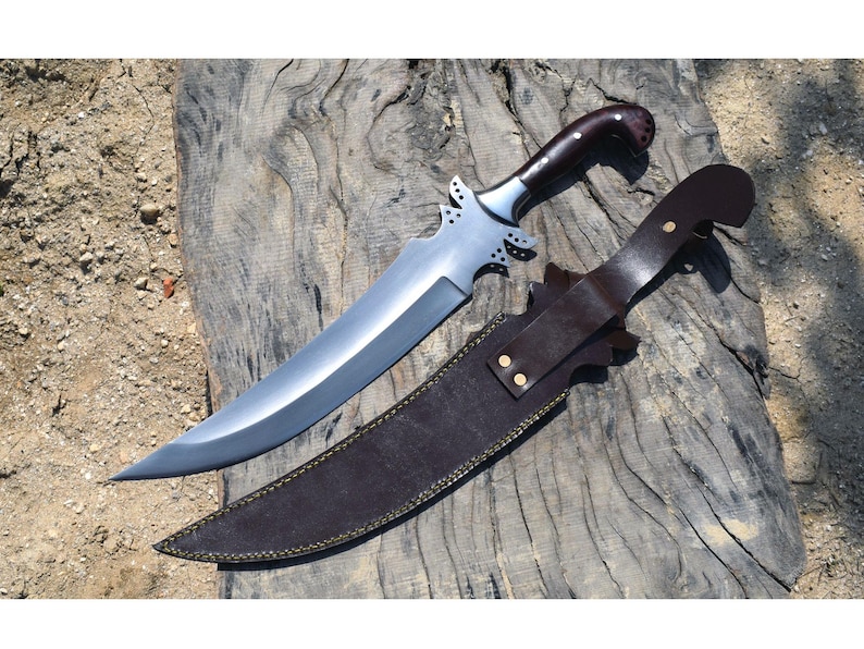 Handmade Nepalese Kukri Machete: Rosewood Handle, Buffalo Leather ...