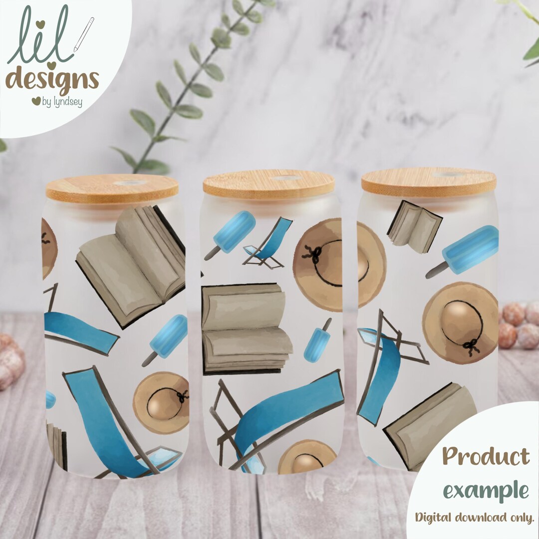 Dry Summer Heat 16oz Glass Can Cup Wrap Sublimation 300 DPI Transparent ...